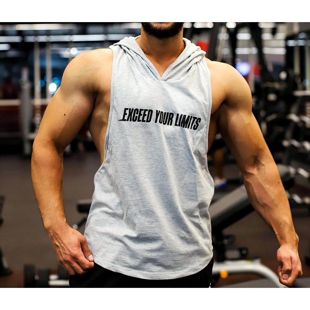 Muscle Stringer Hoodie - Gray | Maxmuscle Elite